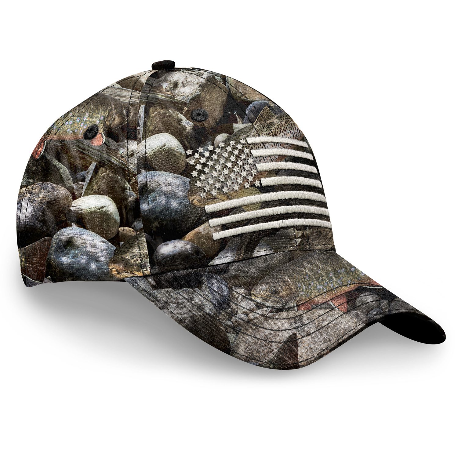 Camo Fishing Caps | Trout Fishing Baseball Hat | Fishouflage
