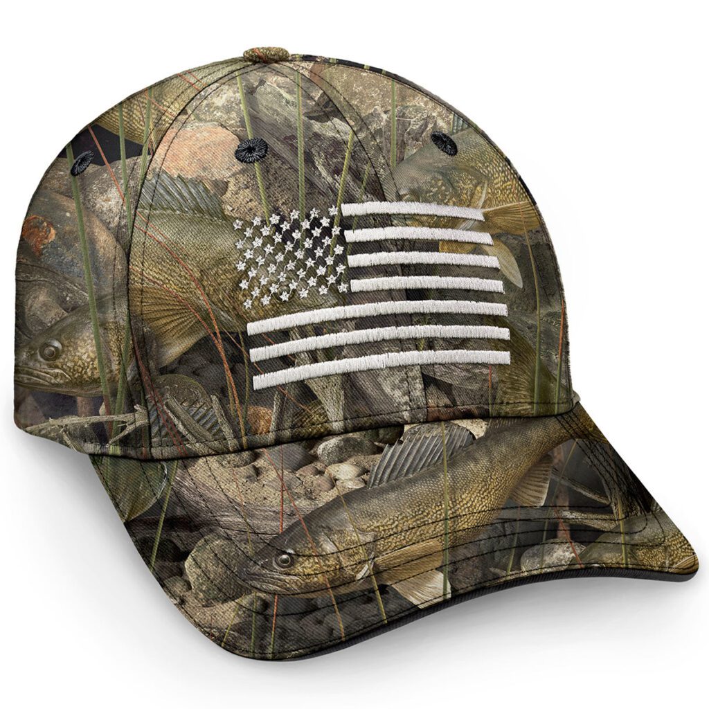 Freedom & Fishing Walleye Flag Cap | Fishouflage