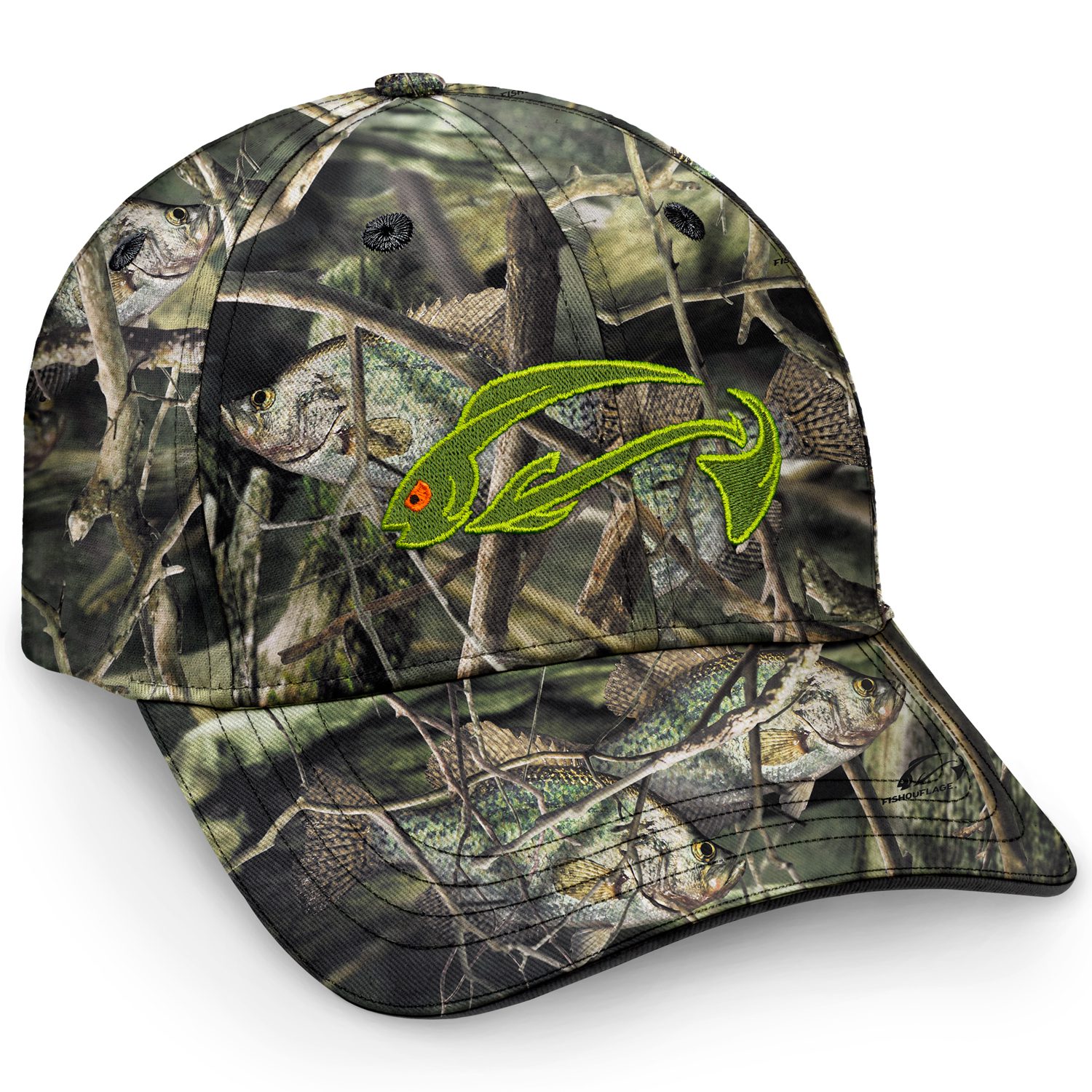 Crappie Camo Fishing Hat | Fishing Baseball Cap | Fishouflage