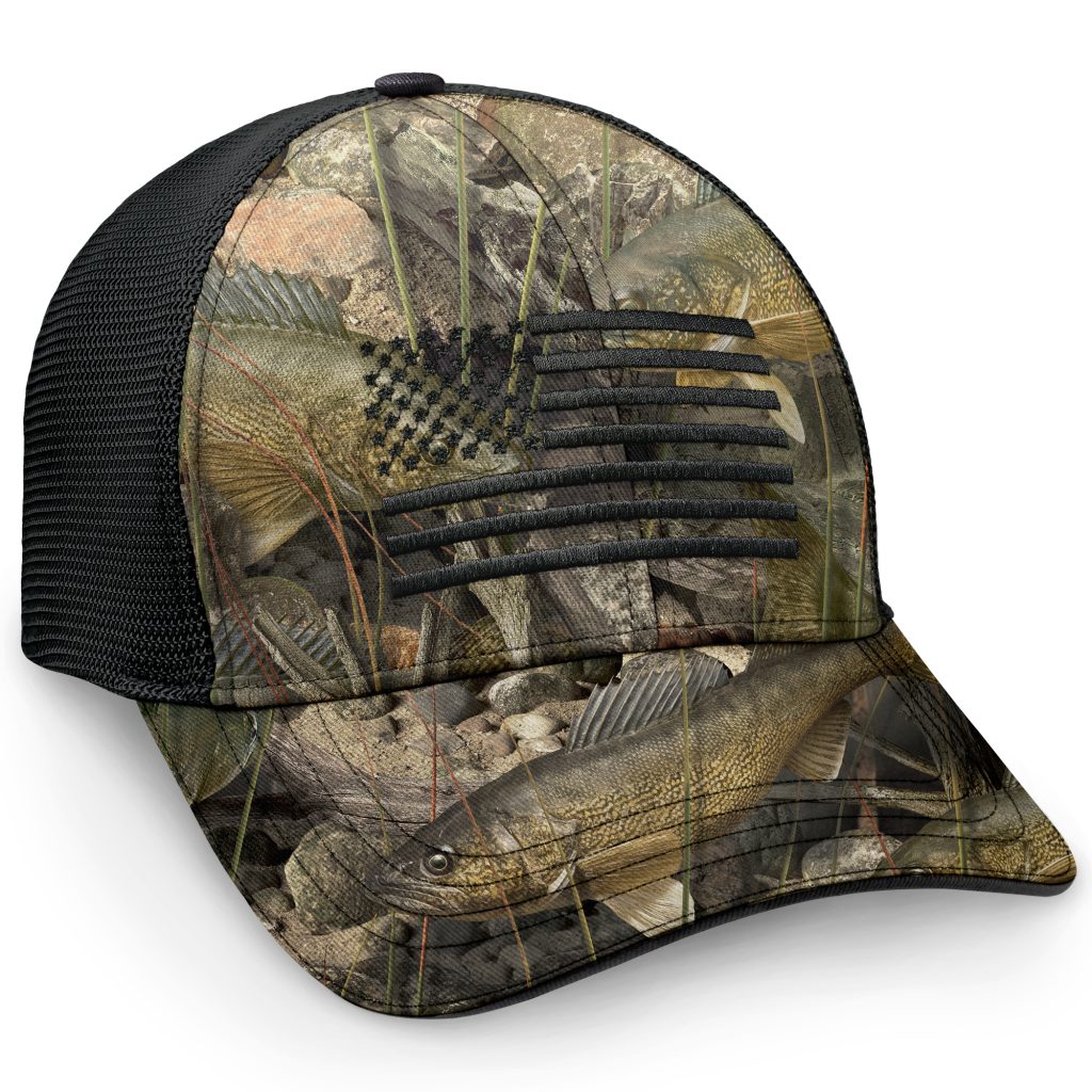 Walleye Trucker Hat | Men’s Mesh Back Fishing Cap | Fishouflage